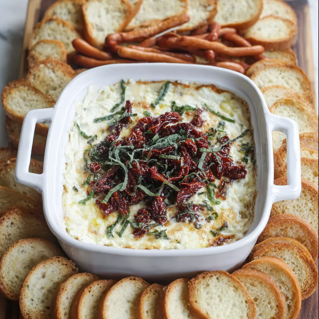Best 10-Minute Warm Goat Cheese Dip with Sun-Dried Tomatoes