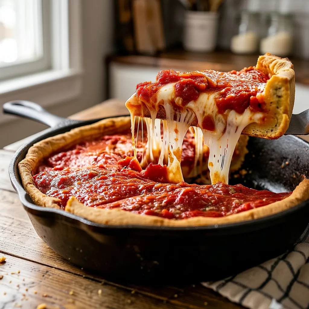 Chicago Style Deep Dish Pizza (Cast Iron) - Foolproof and Mouthwatering