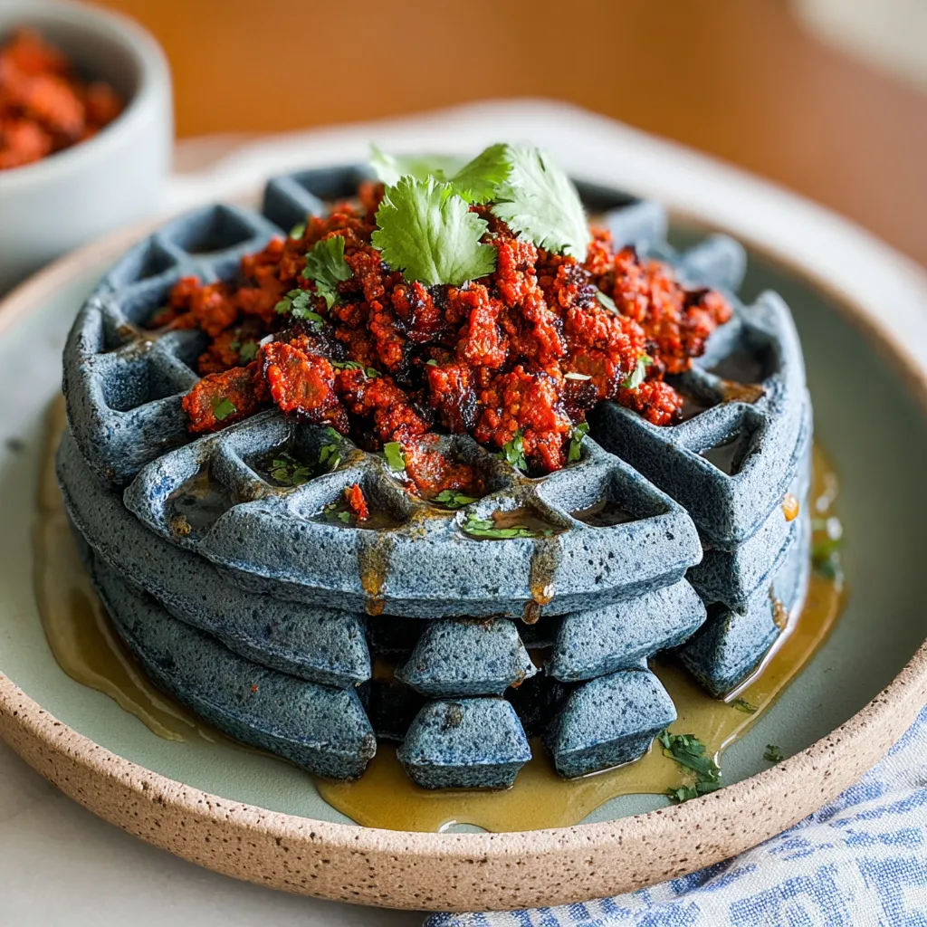Blue Corn & Chorizo Waffles - A Deliciously Savory Breakfast Delight